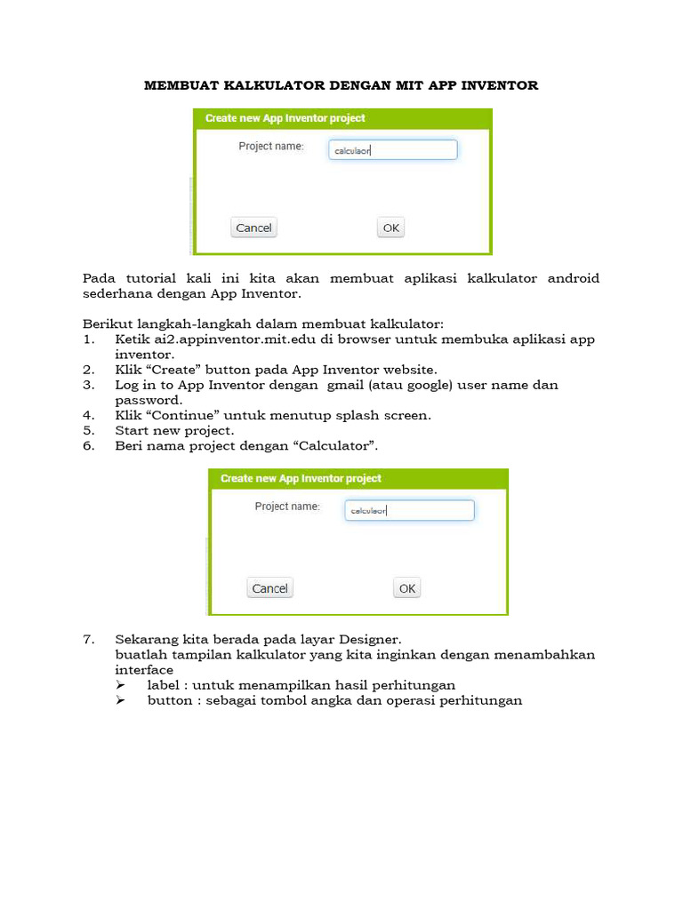 Modul Membuat Kalkulator Dengan Mit App Inventor-1 | PDF | Komputer