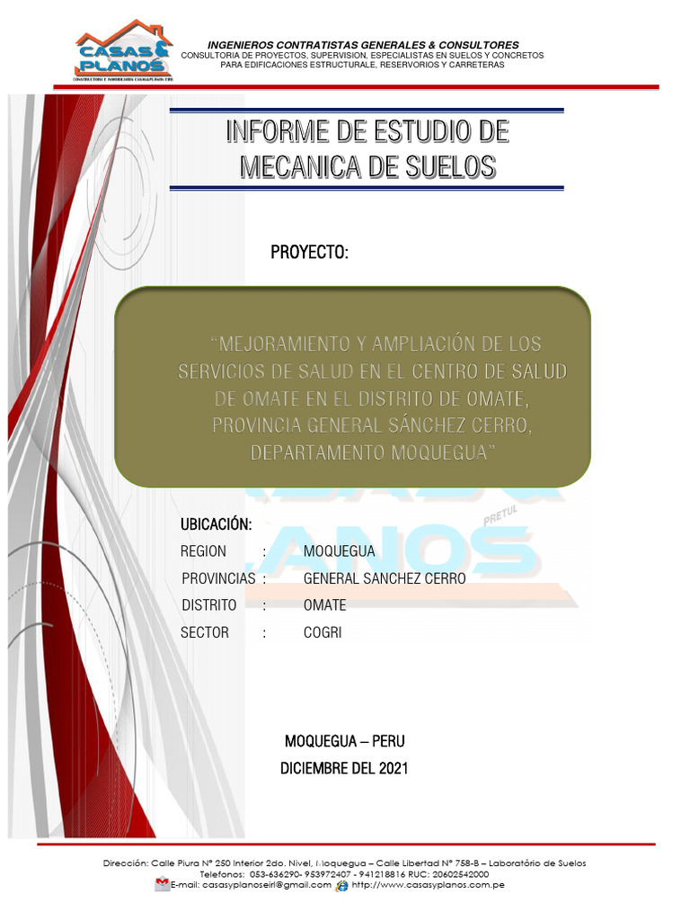1 - Informe Ems Omate | PDF | Temblores | Fundación (Ingeniería)