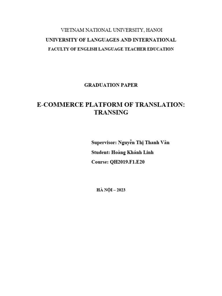 E-Commerce Platform of Translation: Transing | PDF | Customer ...