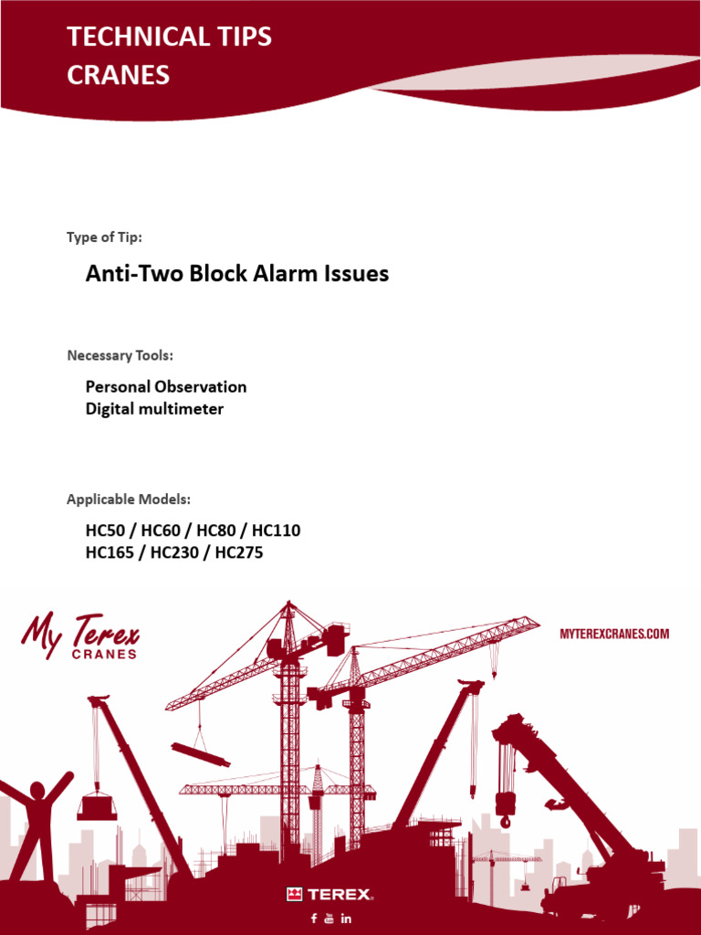Troubleshooting Anti-Two Block Alarm | PDF | Crane (Machine) | Switch