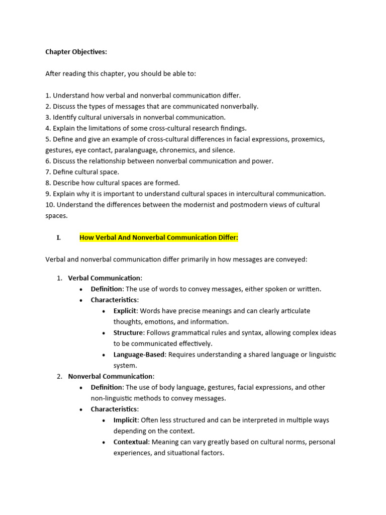 Chapter 7 - Teaching Notes | PDF | Nonverbal Communication | Communication