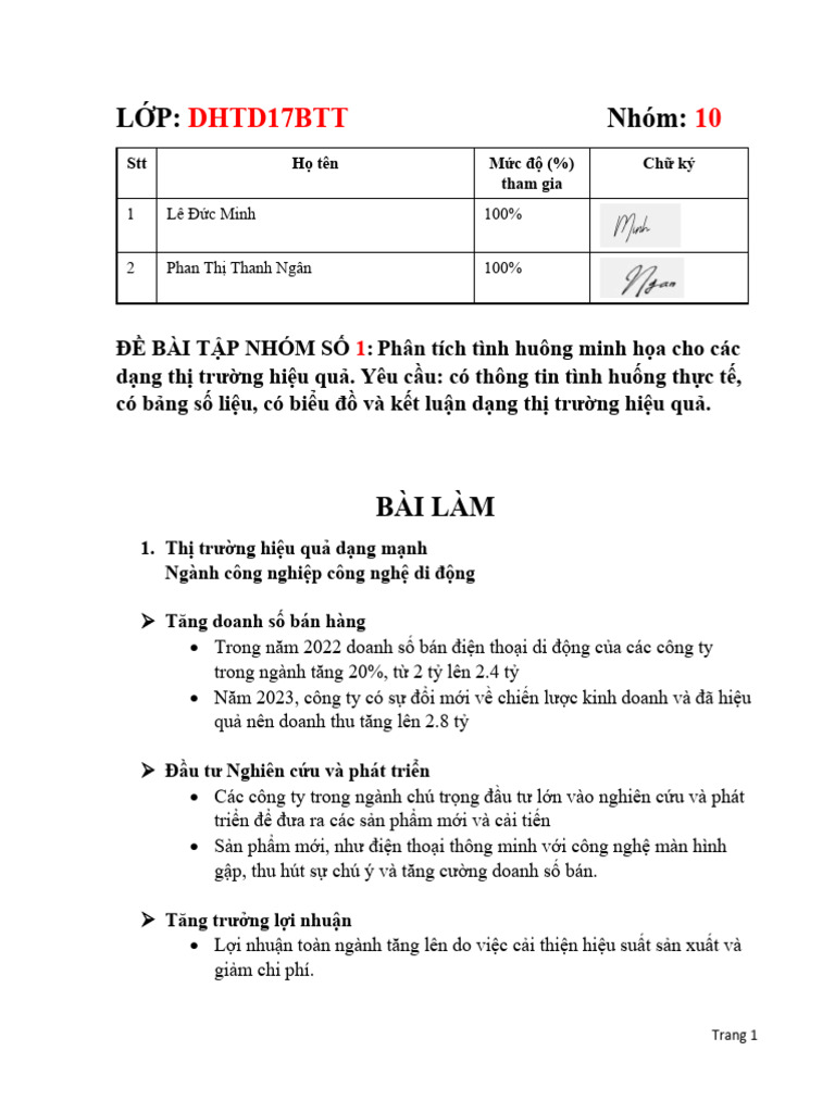 DHTD17BTT - BT1 - Nhóm 10 | PDF
