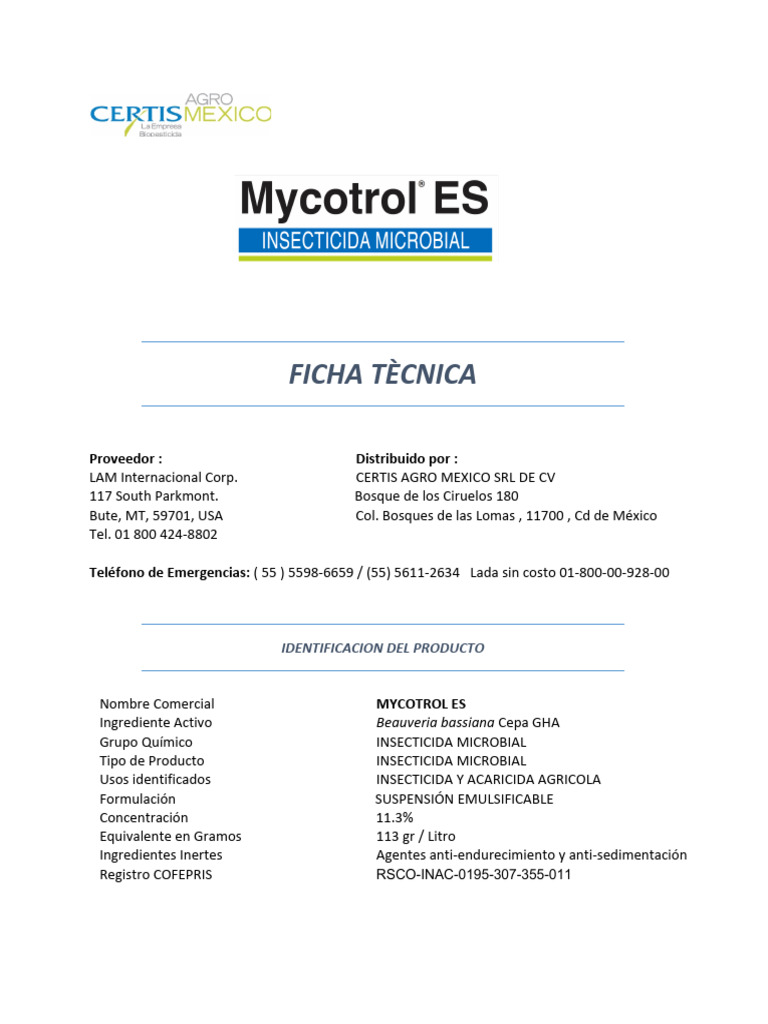 Mycotrol Ficha Tecnica | PDF