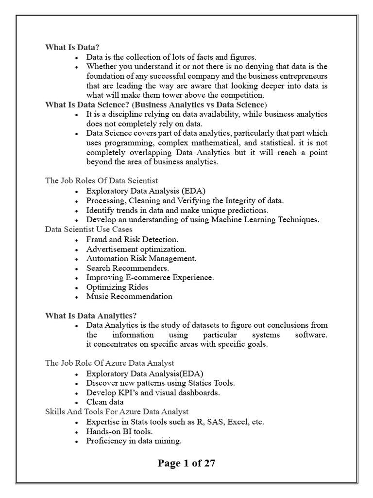 Business Analytics - Suggetions - 2024 | PDF | Analytics | Statistics Business Analytics - Suggetions - 2024 | PDF | Analytics | Statistics