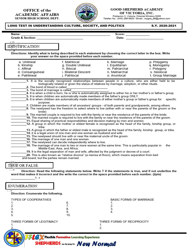 Long Test 2 | PDF | Marriage | Family