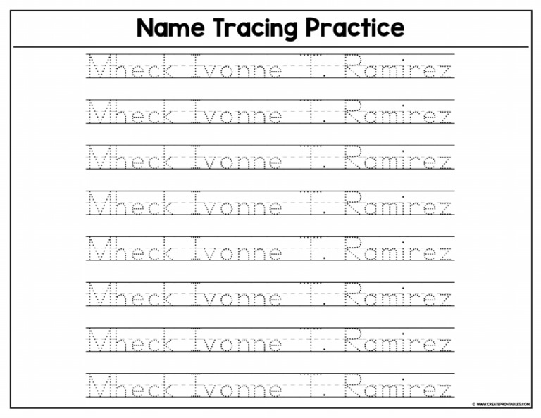 Name - Tracing - Practice 9F0C A55C 15CE | PDF