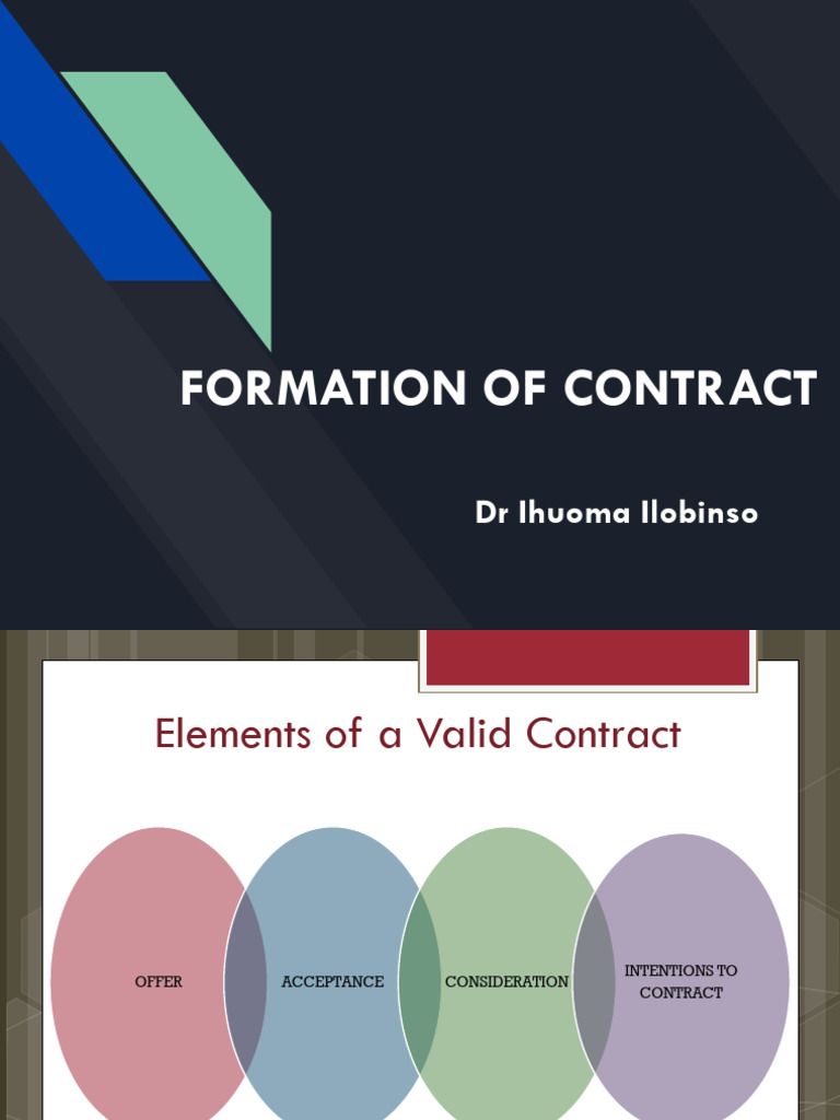 Ice - Formation of Contract | PDF | Offer And Acceptance | Consideration
