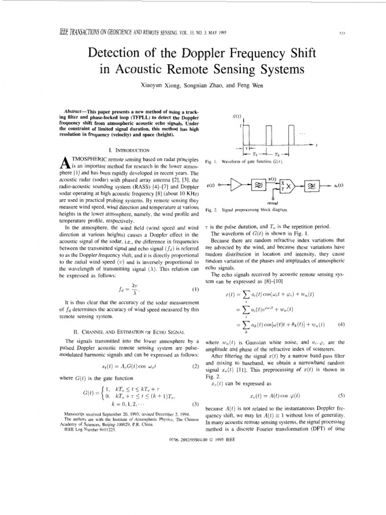 Detection of the Doppler Frequency Shift.... | PDF | Signal To Noise ...