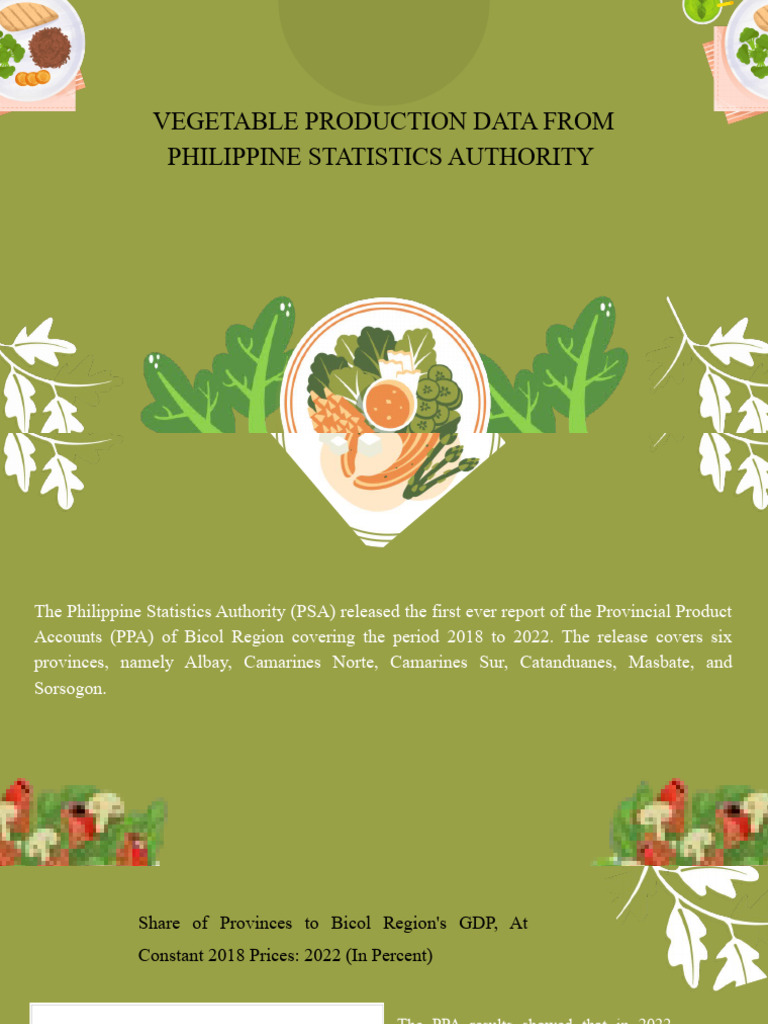 Bicol Region Vegetable Production Report | PDF | Agriculture | Economies