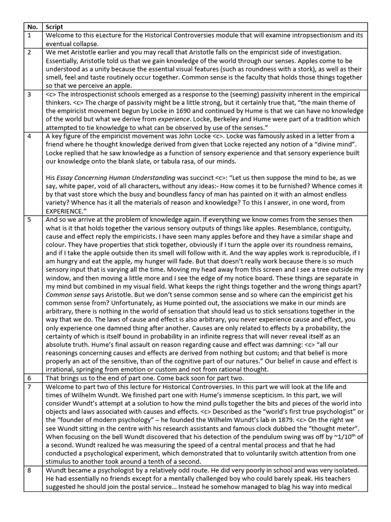 eWeek2_HC_Script | PDF | Empiricism | Behavioural Sciences