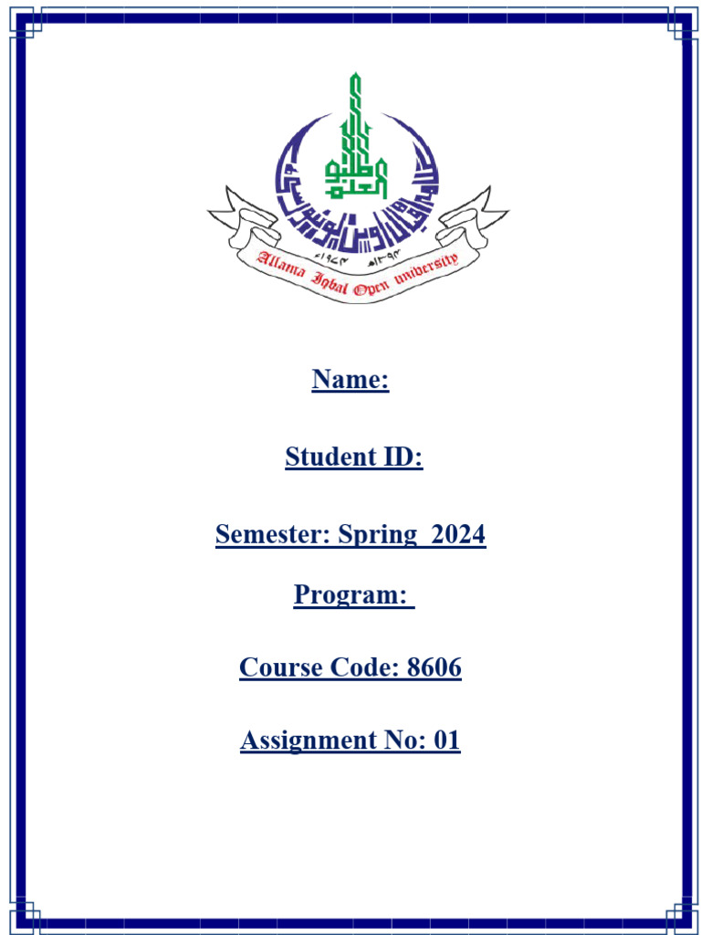 8606.1 AIOU Spring 2024 Assignments Solved | PDF | Socialization | Sympathy