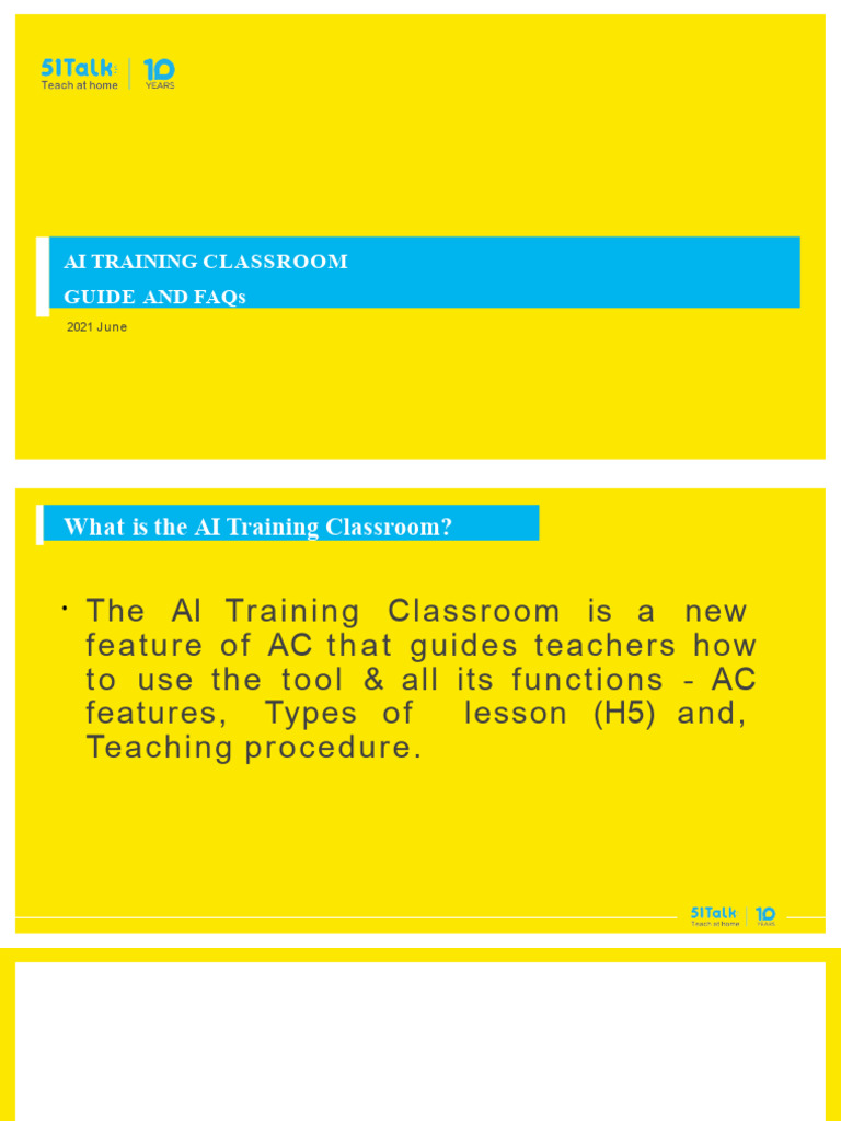 AI TRAINING CLASSROOM GUIDE AND FAQs | PDF | System Software | Software