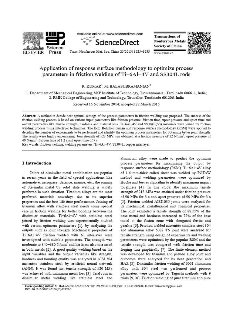 003. FCCCD Application of response surface methodology to optimize process | PDF | Stainless ...