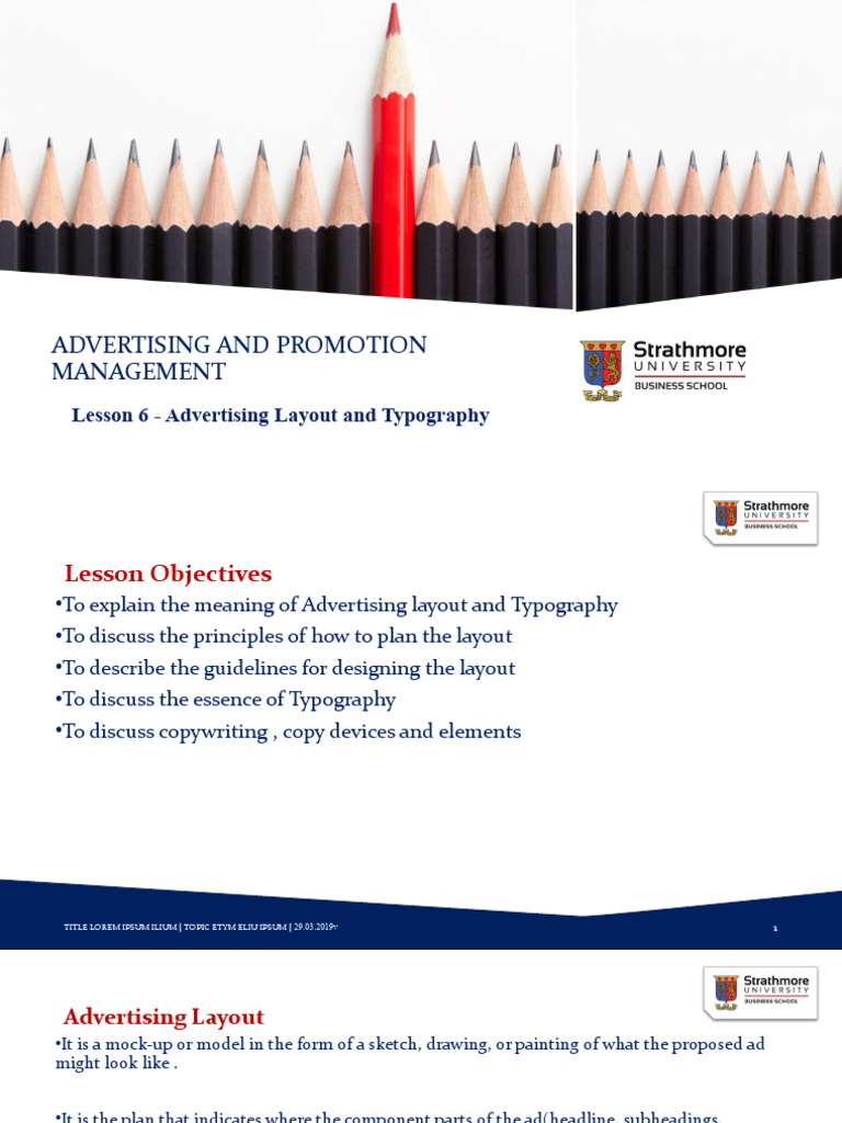 Lesson 6 - Advertising Layout and Typography | PDF | Typography | Typefaces