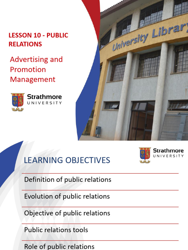 Lesson 10 - Public Relations | PDF | Public Relations | Advertising