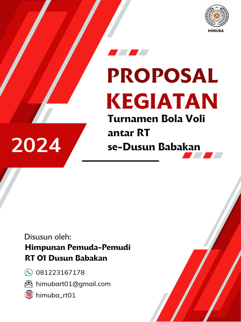 Putih Dan Merah Modern Minimalis Cover Proposal Kegiatan Dokumen A4 | PDF