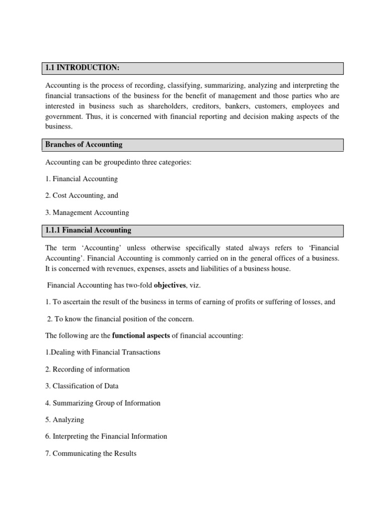 Overview of Management Accounting | PDF | Management Accounting ...