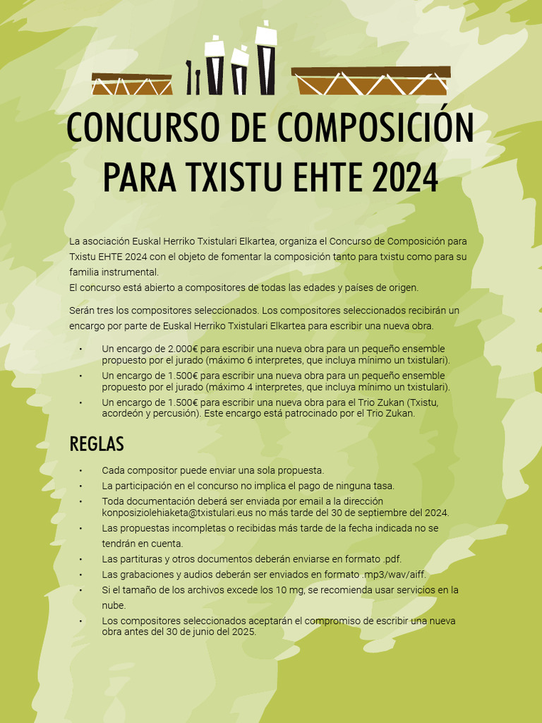 Concurso de Composicion para Txistu EHTE 2024 Bases CAS | PDF ...