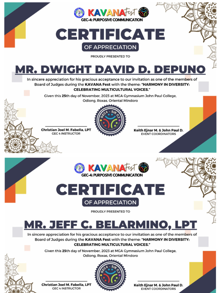 Judge Certs | PDF