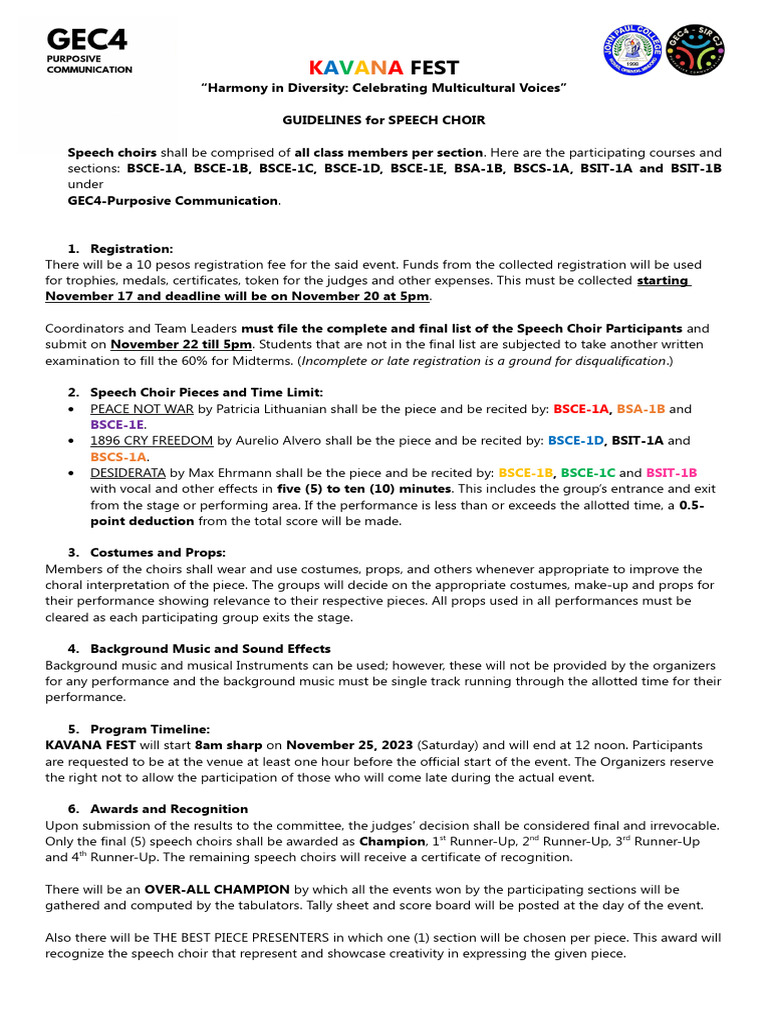 Kavana Fest | PDF | Essays | Public Speaking