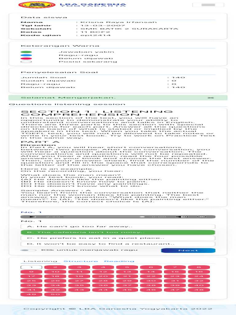 Ujian - LBA Ganesha Yogyakarta - Ganesha | PDF | Human Communication