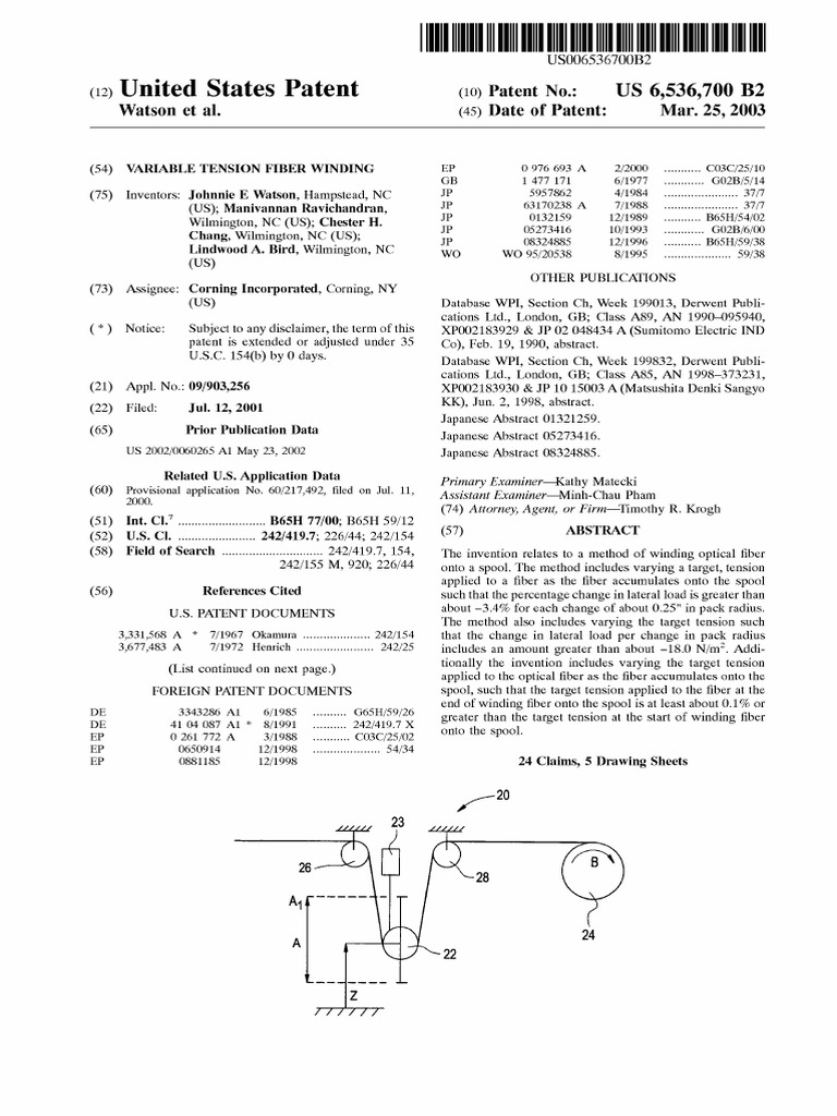 Variable Tension Fiber Winding Method | PDF | Optical Fiber | Force
