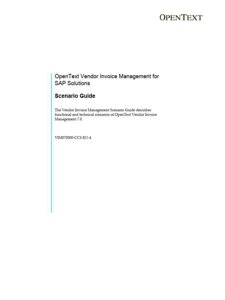 OpenText Vendor Invoice Management For SAP Solutions 7.0.0 - Scenario ...