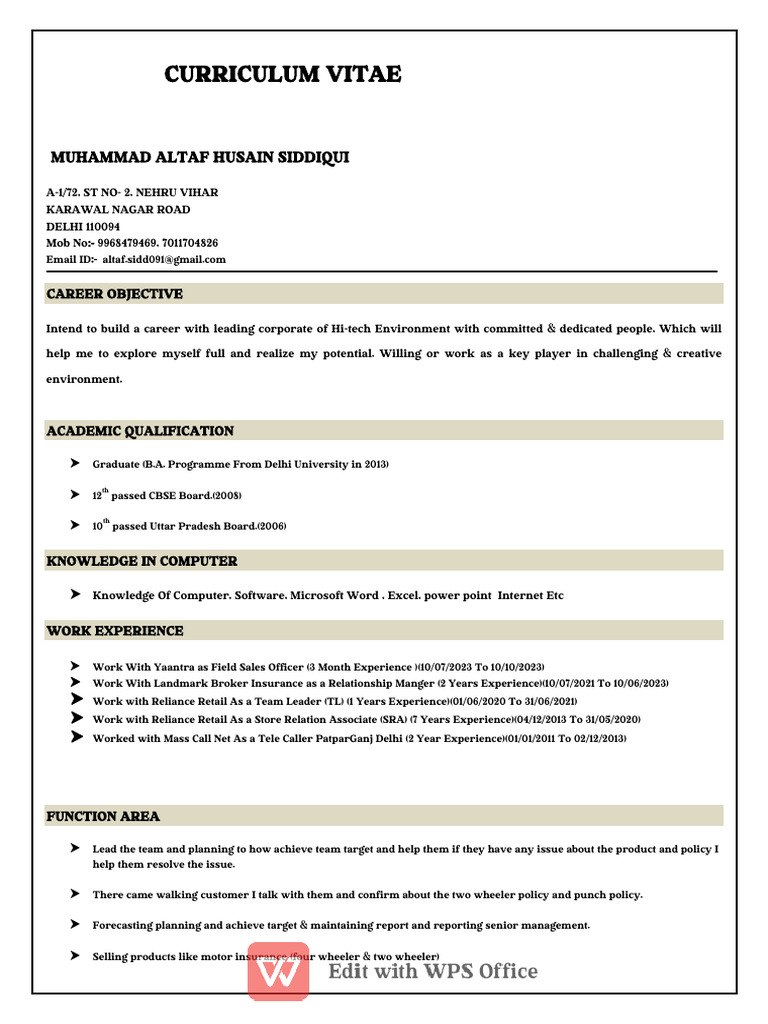 Altaf Resume 2 | PDF | Computing