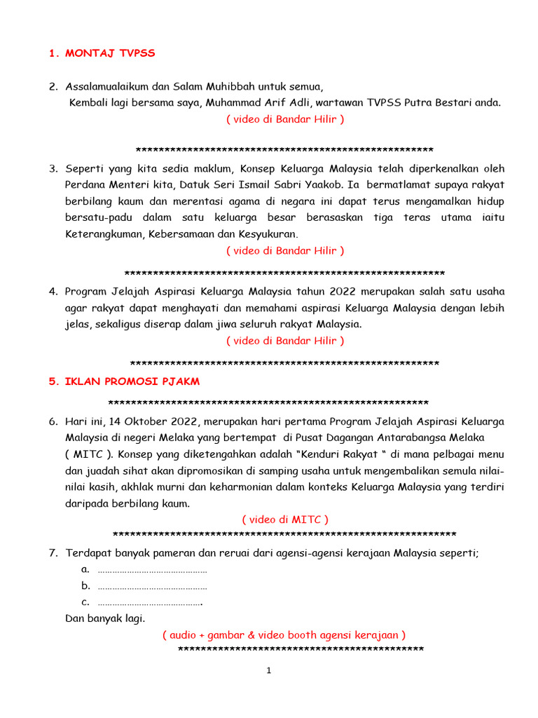 Dialog Program Jelajah Aspirasi Keluarga Malaysia Melaka 2022 | PDF