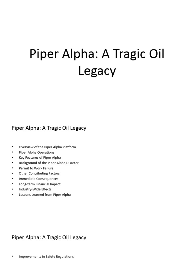 Piper Alpha - A Tragic Oil Legacy | PDF | Risk Management ...