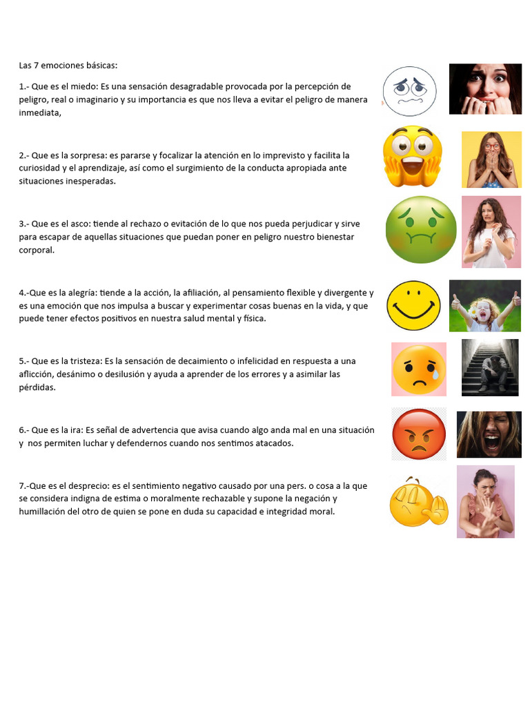 Las 7 Emociones Básicas | PDF