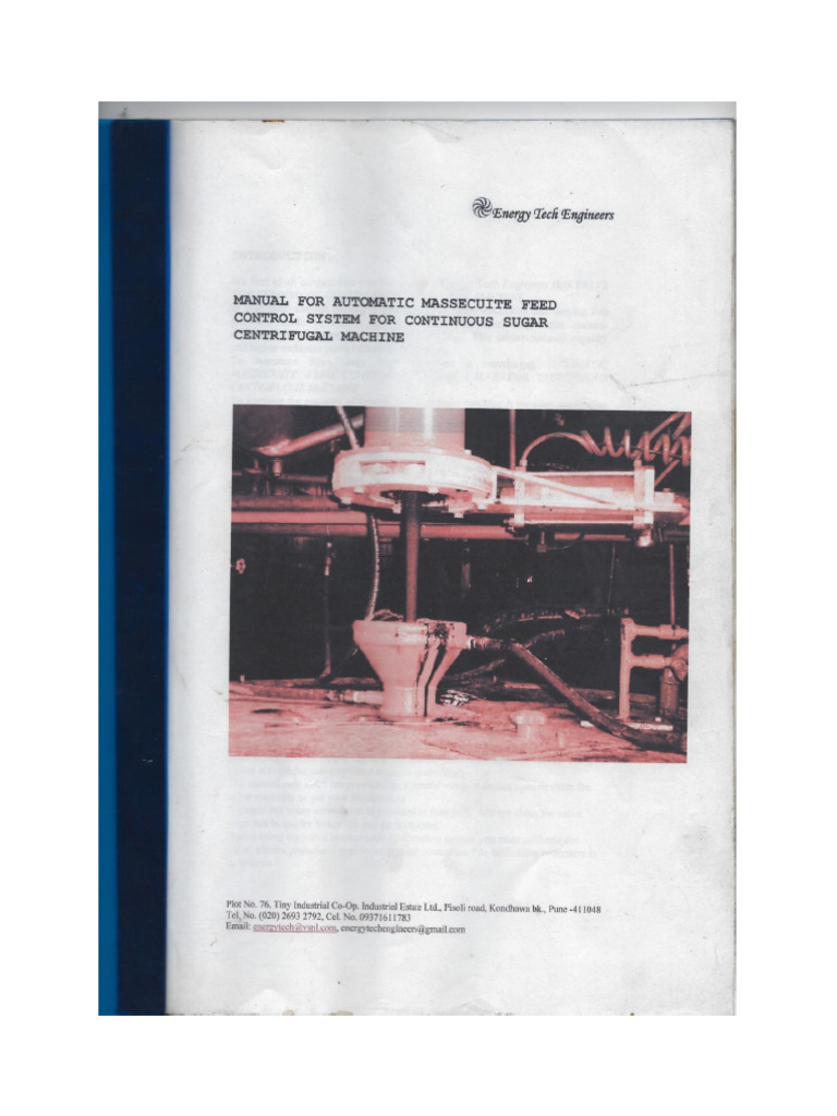 Manual Book Continuous Centrifugal | PDF
