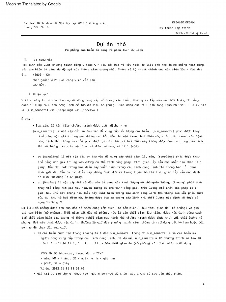 EE3490E Mini Project 20231 v1.0 | PDF