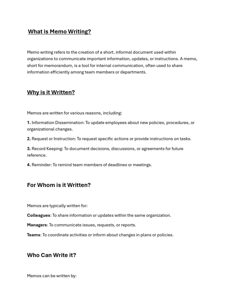 Memo Writing GBSN 7th | PDF | Memorandum | Human Communication