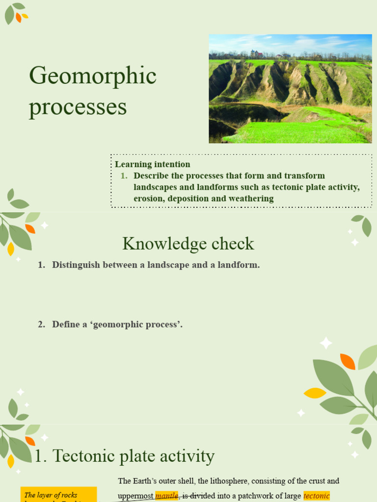 Geomorphic Processes | PDF | Plate Tectonics | Erosion