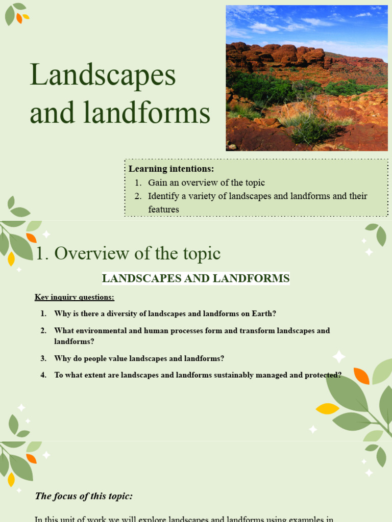 Introduction To Landscapes and Landforms | PDF | Landscape | Mountains