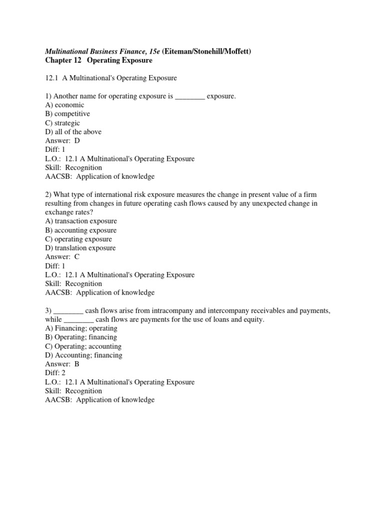 Multinational Business Finance Solutions Manual (15 Ed) | PDF | Swap ...