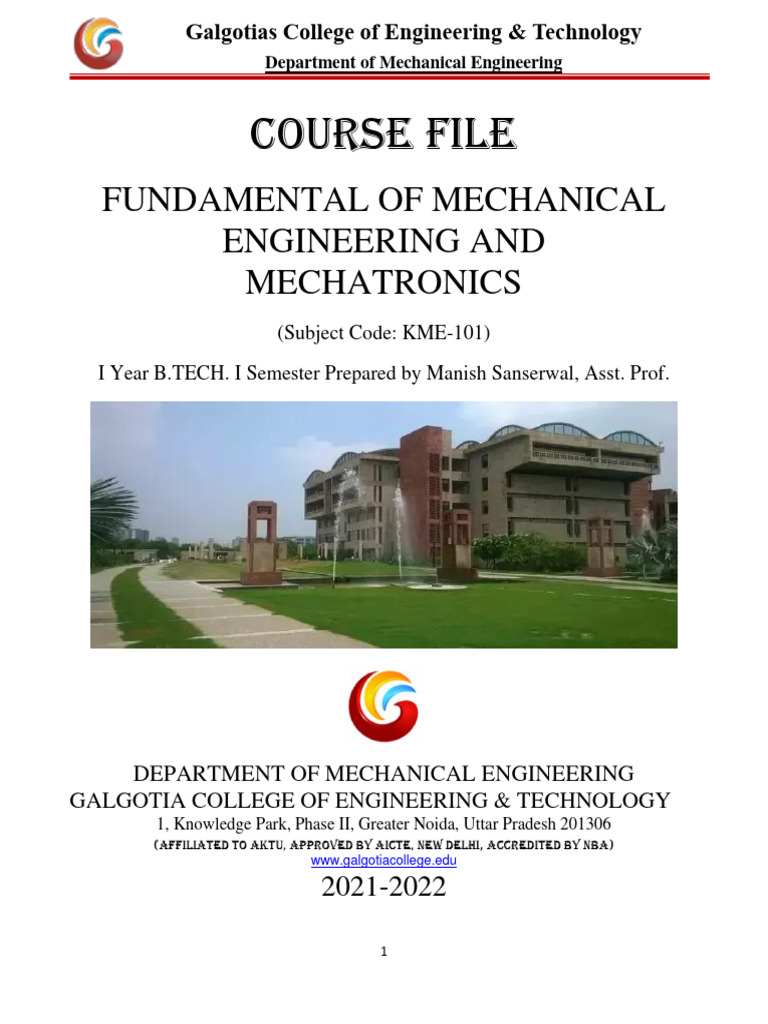 7 KME101T 201T Fundamentals of ME and Mechatronics | PDF | Heat ...
