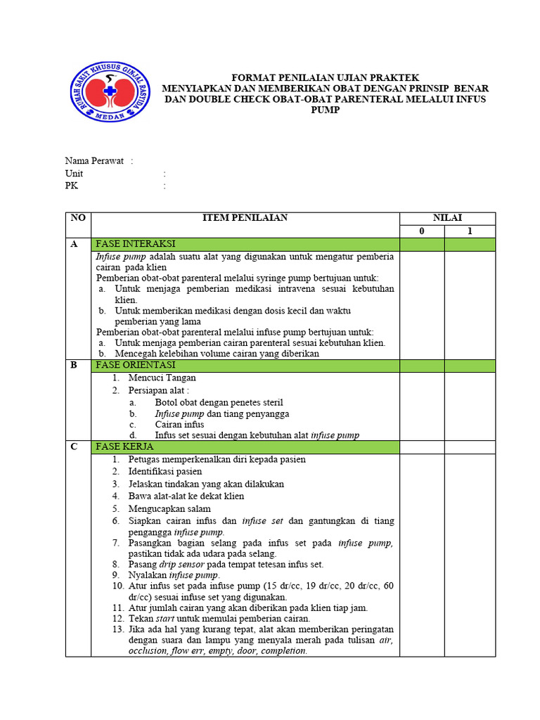 Panduan Penggunaan Infus Pump | PDF