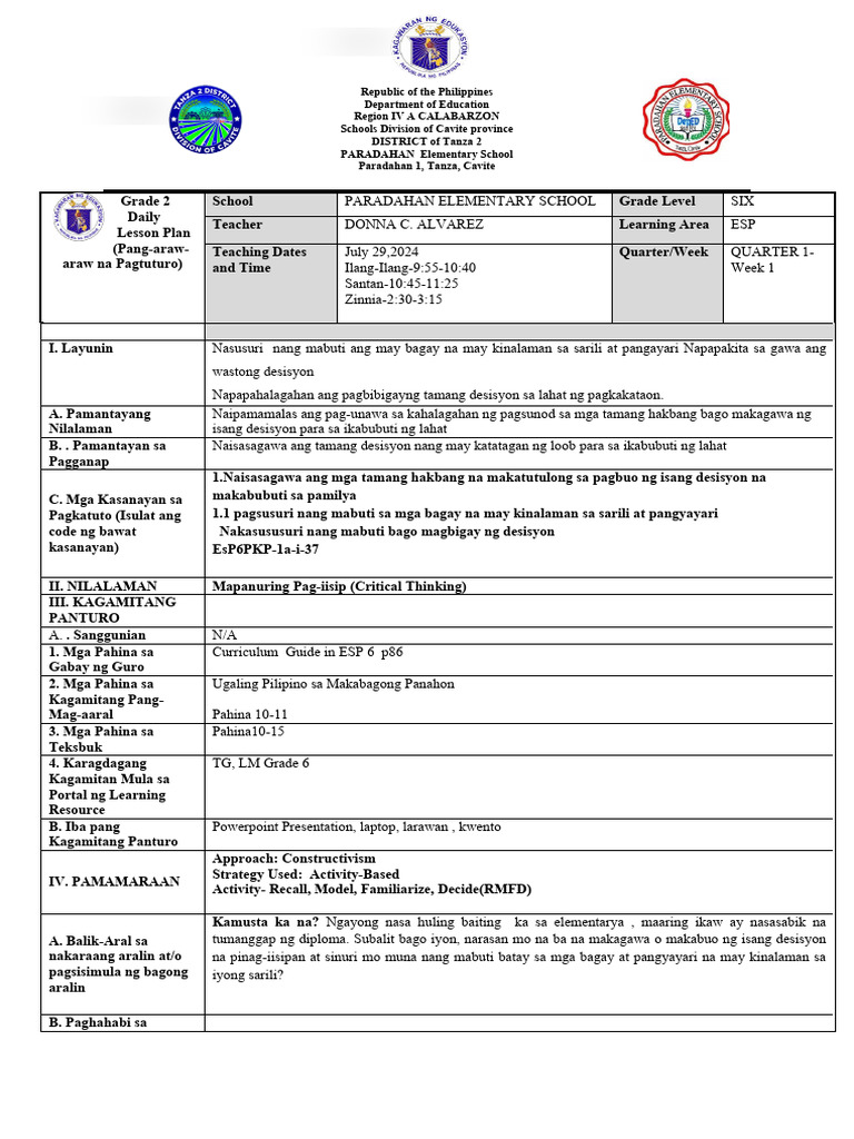 DLP q1 w1 Day 1 | PDF