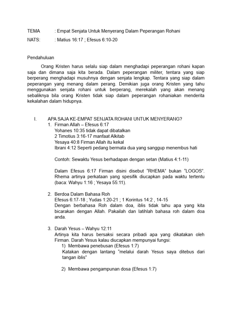 Senjata Peperangan Rohani | PDF | Agama & Spiritualitas