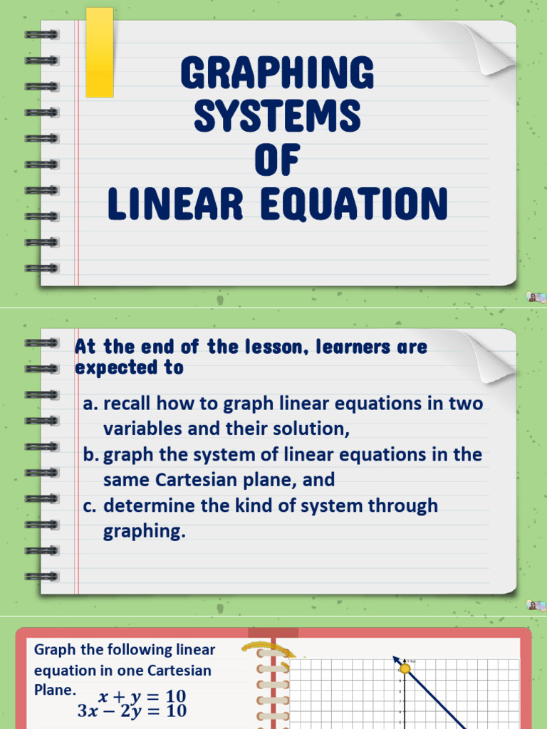 Graphing Systems of Linear Equations in Two Variables | PDF | Equations ...