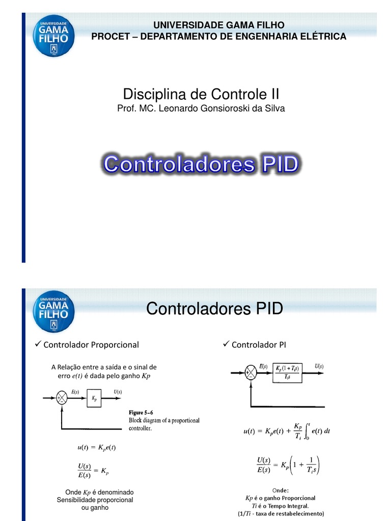 Controle PID: Teoria e Aplicações de Controladores Proporcionais ...