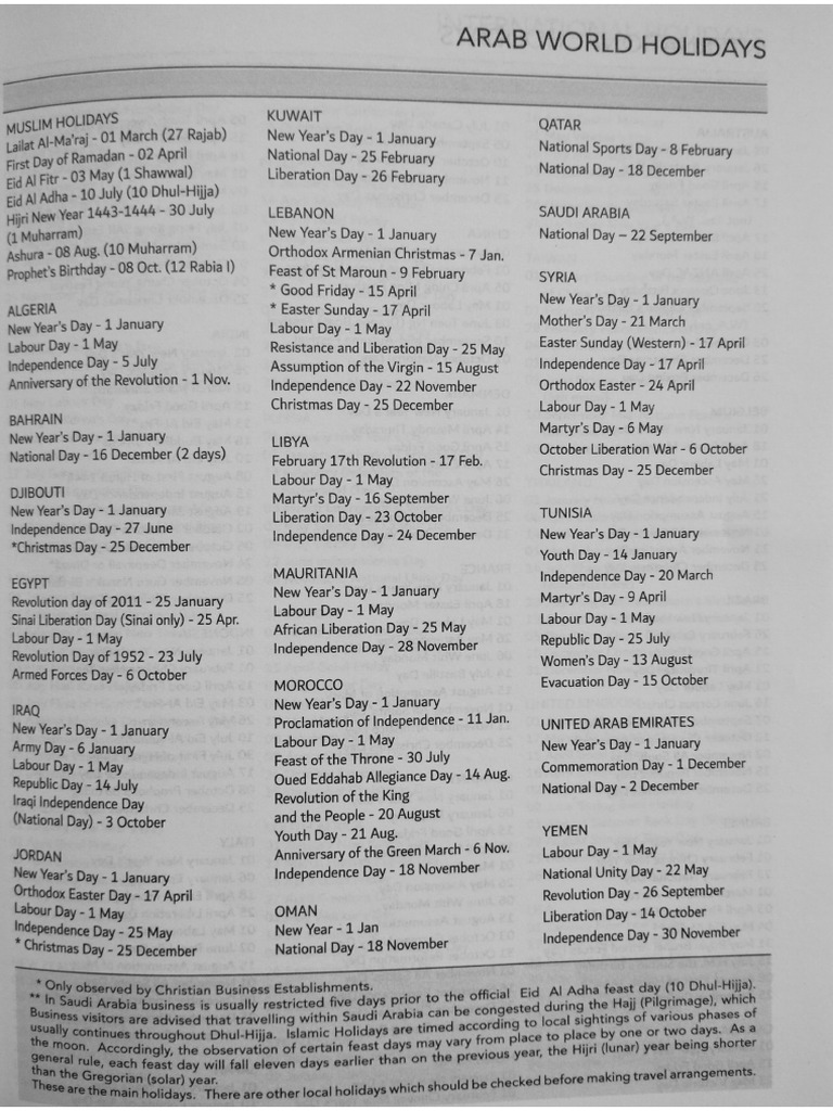 Arab holiday | PDF