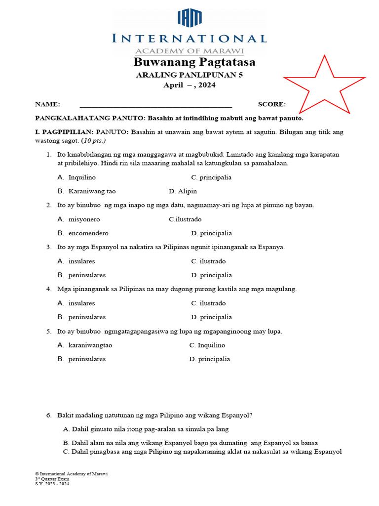 G5-AP-5th Eval | PDF
