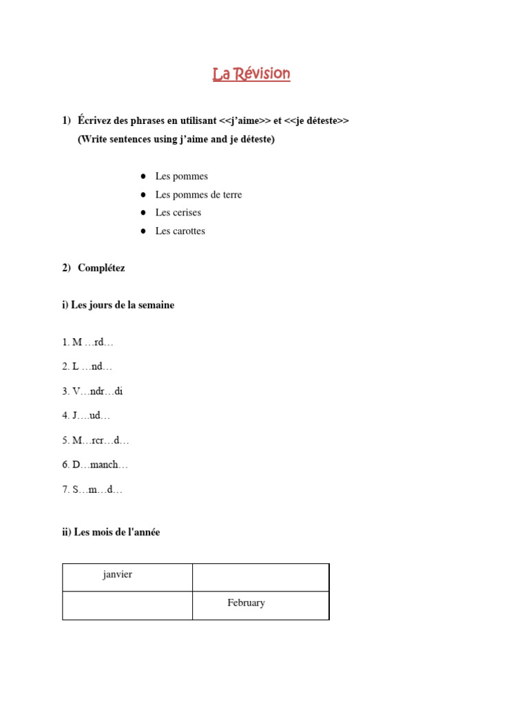 Révision de Français : Exercices Essentiels | PDF