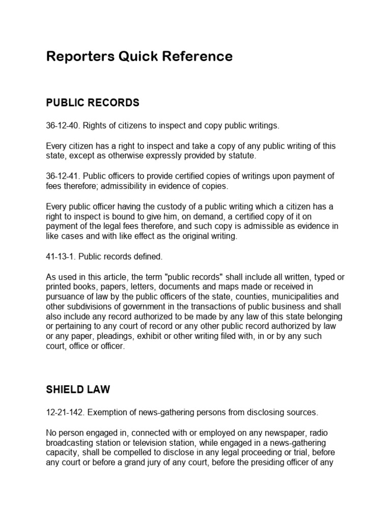 Reporters Quick Reference | PDF | Defamation | Damages