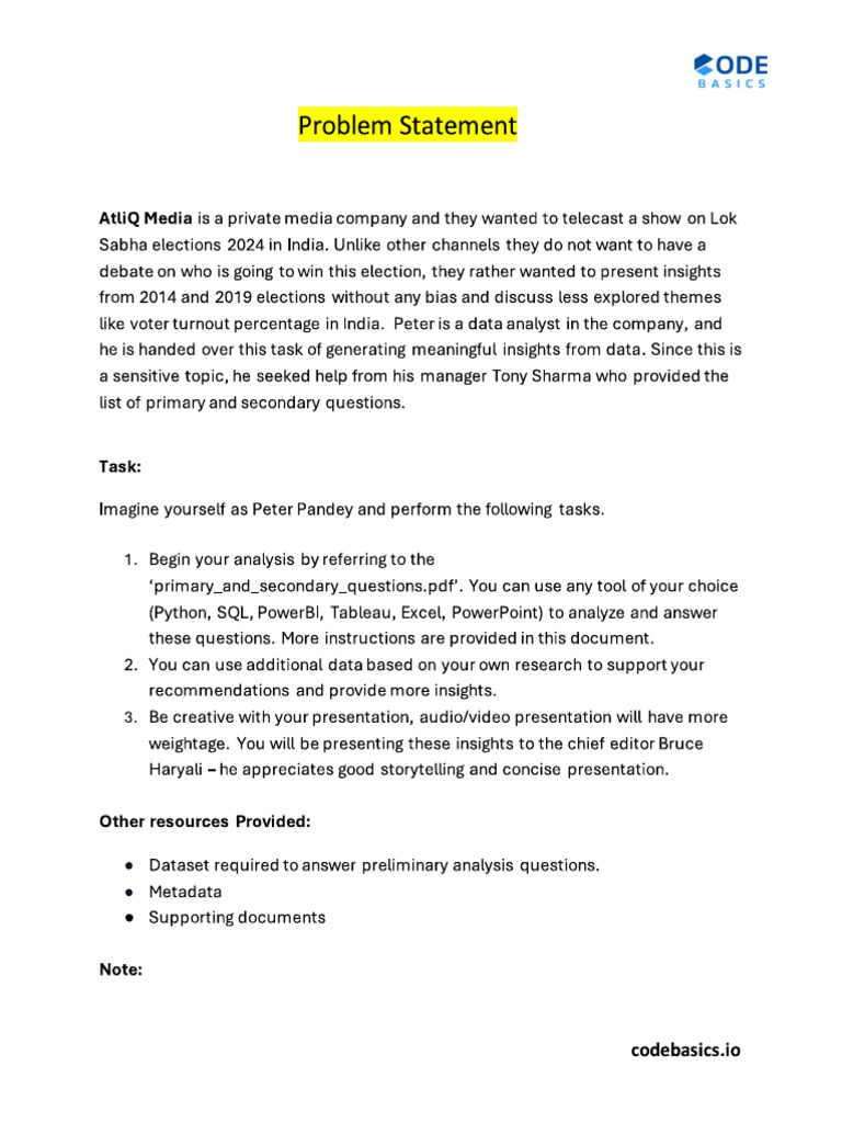 Problem Statement | PDF