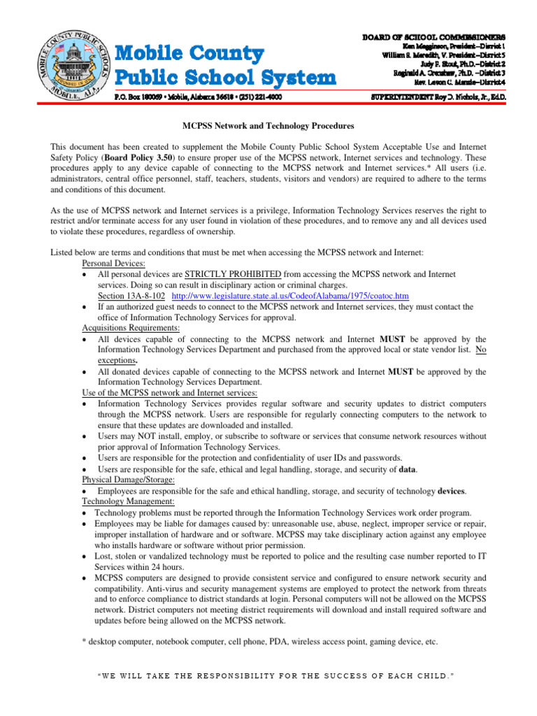 MCPSS Network and Technology Procedures | PDF | Internet | Computer Network