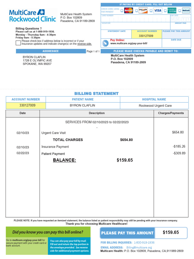 Hospital Bill Payment Instructions | PDF